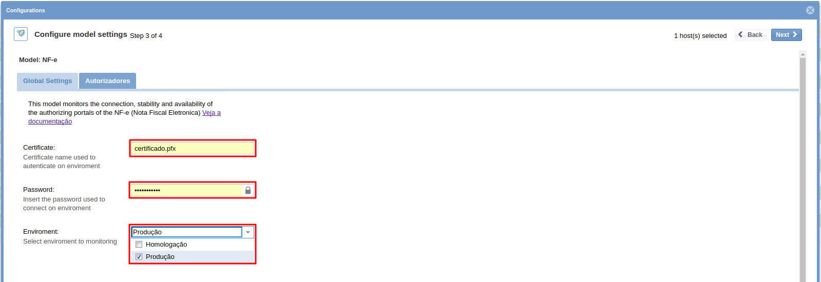Authorizers Status NFe monitoring whith OpMon - Knowledge Base